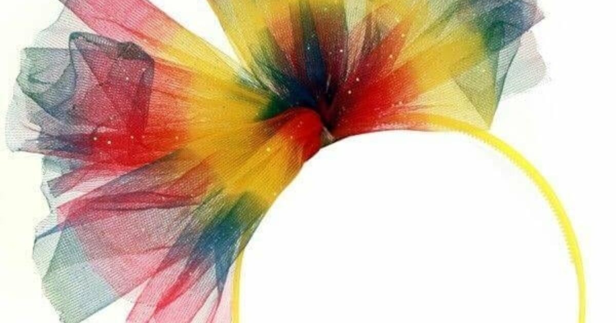 Diadeem met regenbooog tule strik | Coppens Warenhuis