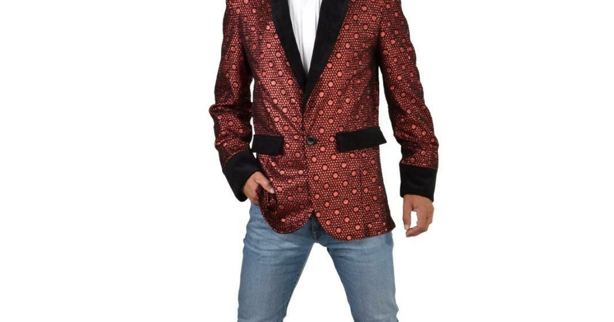 Colbert glitter rood | Coppens Warenhuis