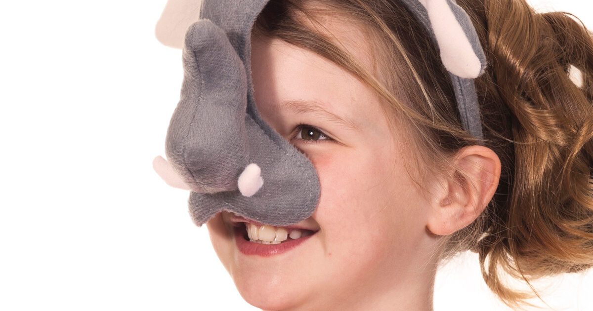Olifant masker met geluid | Coppens Warenhuis