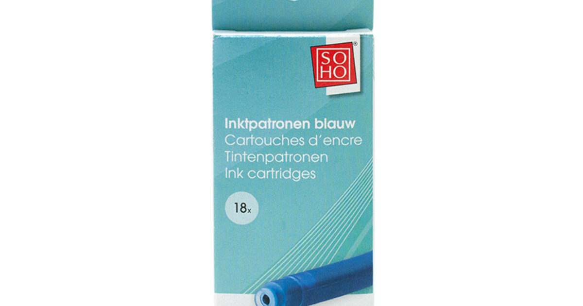 Inktpatronen blauw 18 stuks | Coppens Warenhuis
