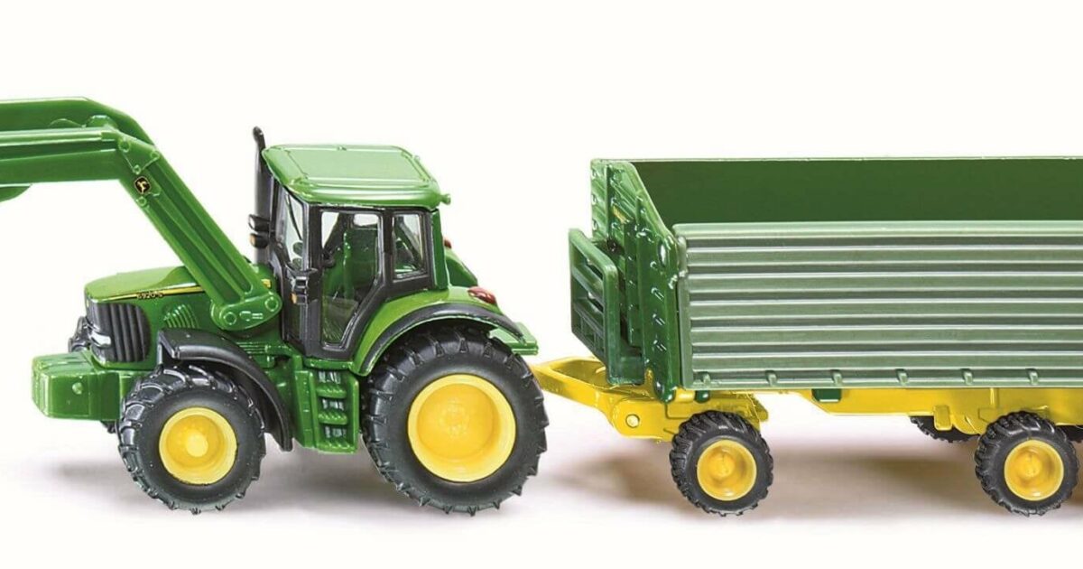 Siku 1843 John Deere met voorlader en trailer 1:87 | Coppens Warenhuis
