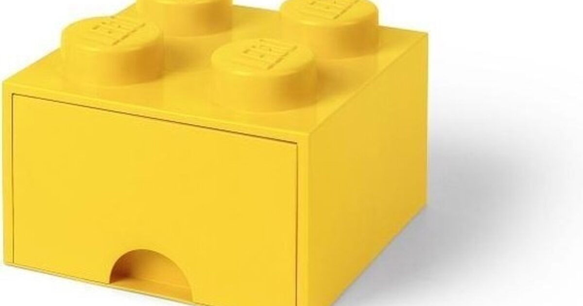 LEGO opbergbox brick 4 geel | Coppens Warenhuis