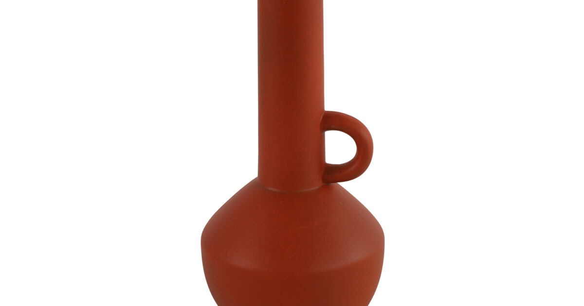 Kandelaar fles m/oor Piper red-L12B12H23CM | Coppens Warenhuis